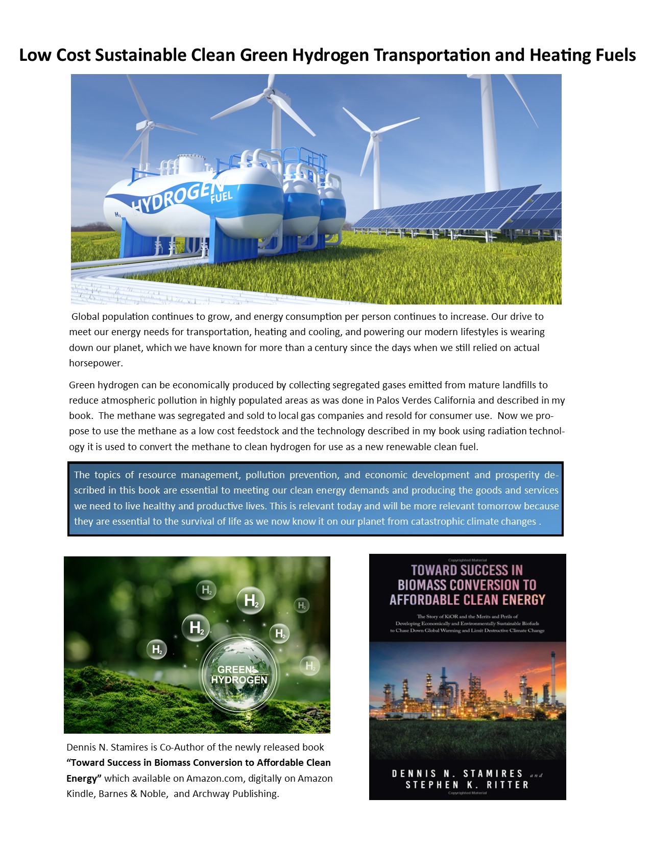 LOW COST SUSTAINABLE CLEAN ENERGY